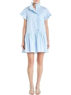 ENGLISH FACTORY English Factory Ruffle Drop Waist Mini Dress