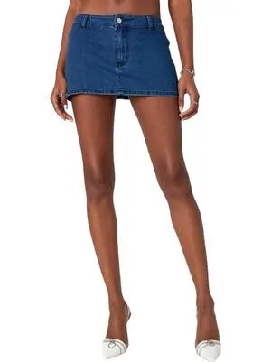 EDIKTED Sydnie Denim Skort - Dark-blue