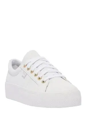 KEDS® Jump Kick Duo Platform Sneakers - White/gold Leather