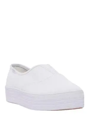 KEDS® Point Platform Slip-on Sneaker - White Canvas