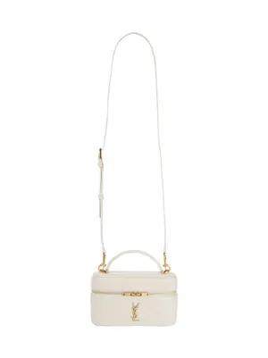 Saint Laurent Gaby Mini Quilted Vanity Bag - White