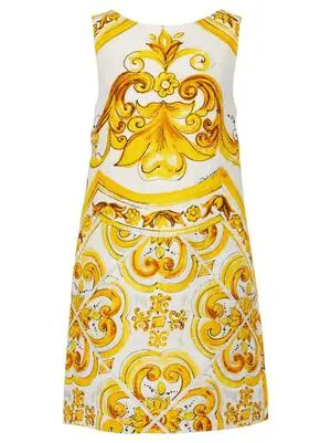 Dolce & Gabbana Majolica Mini Dress - Yellow