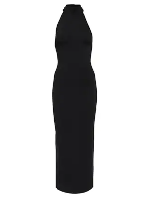 Khaite Suzanne Ribbed-knit Midi Dress - Black