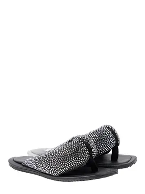 Attico Indie Embellished Thong Sandals - Black