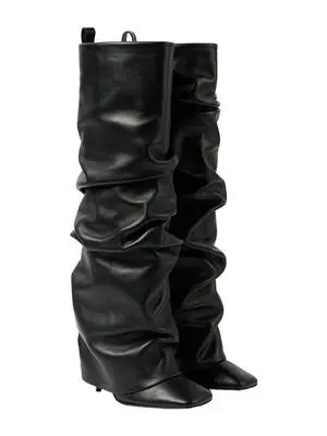 Attico Rea Leather Knee-high Boots - Black