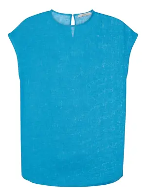 Asceno Dasha Linen Top - Blue