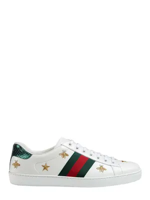 Gucci Ace Embroidered Sneakers - White