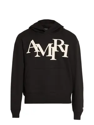 Amiri Staggered Logo Hoodie - Black