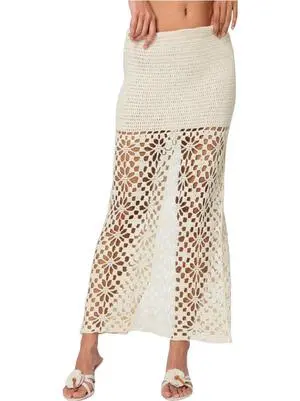 EDIKTED EDIKTED Ida Semisheer Crochet Maxi Skirt