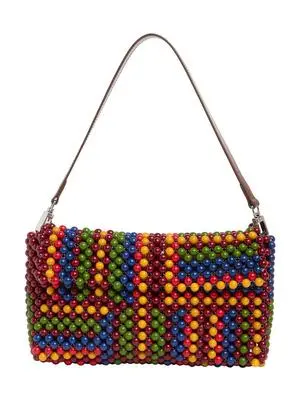 Staud Timmy Beaded Shoulder Bag - Jungle Stripe