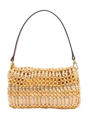 Staud Timmy Beaded Shoulder Bag - Natural Wood Beads