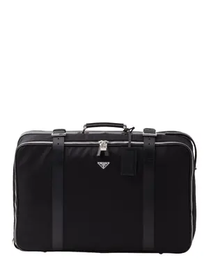 Prada Re-nylon And Saffiano Leather Suitcase - Black