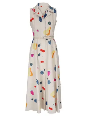 AKRIS Abstract-Print Silk Dress