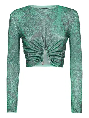 Philipp Plein Embellished Cropped T-shirt - Green