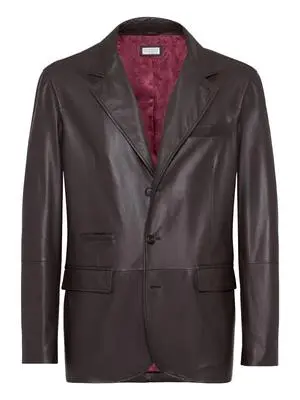 BRUNELLO CUCINELLI Brunello Cucinelli Single-Breasted Leather Blazer
