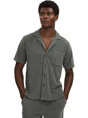 Paige Terry Cuban Collar Shirt - Grey