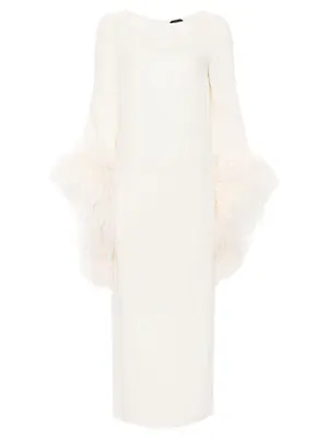 TALLER MARMO Taller Marmo Feather-Trim Midi Dress
