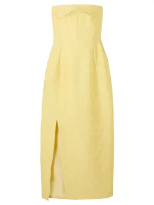 EMILIA WICKSTEAD Pola Strapless Cloqué-jacquard Maxi Dress - Yellow