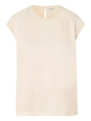 Brunello Cucinelli Silk-blend Top - Neutrals