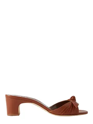 Manolo Blahnik Lolloso 50 Leather Mules - Brown