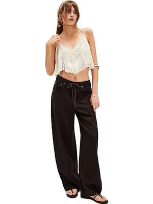 Citizens Of Humanity Brynn Drawstring Linen Trousers - Chocolate