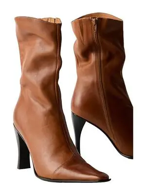 Jeffrey Campbell Sweet Talker Boots - Camel Distressed