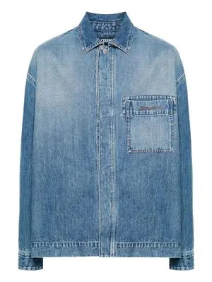 Jacquemus La Chemise Logo-embroidered Denim Shirt - Blue