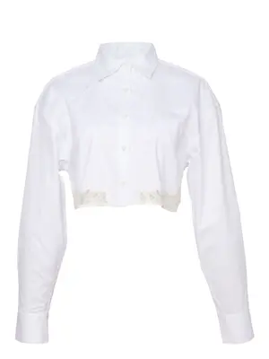 Fleur Du Mal Poplin Cropped Shirt - White
