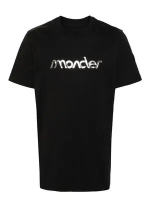 Moncler Raised-logo Cotton T-shirt - Black