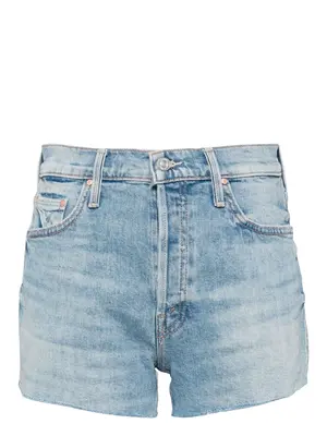 MOTHER MOTHER Tomcat Kick Raw-cut Denim Shorts