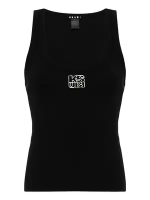 Ksubi Stacked Origin Ribbed Tank Top - Black