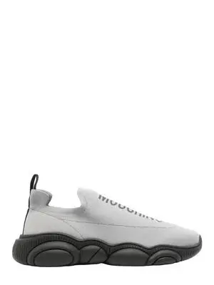 Moschino Logo-intarsia Slip-on Sneakers - Grey