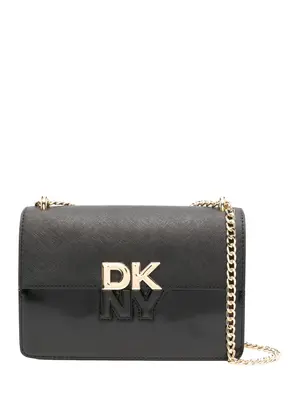 Dkny Logo-lettering Crossbody Bag - Black