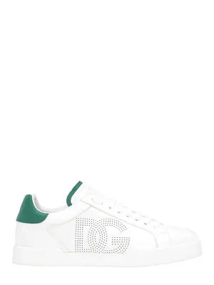 Dolce & Gabbana Portofino Leather Sneakers - White