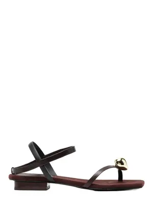 Cult Gaia Illene Square-toe Leather Sandals - Neutrals