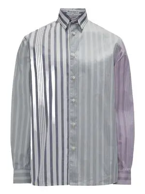 JW Anderson Panelled Stripe-print Shirt - Grey