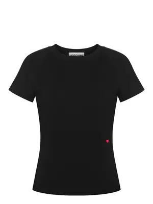 Moschino Heart-embroidered T-shirt - Black