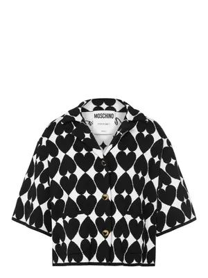 Moschino Heart-motif Knitted Shirt - Black