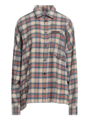 Dsquared2 Tartan Cotton Oversized Shirt - Beige