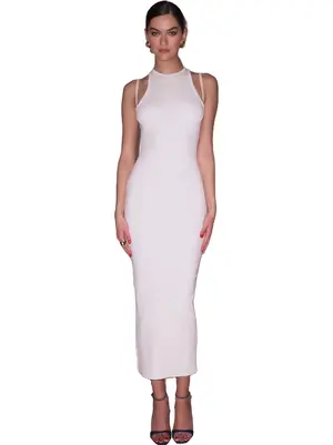 Fleur Du Mal Strappy Ribbed Maxi Dress - Neutral / White