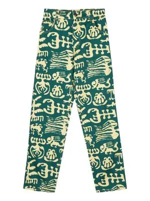 CHARLES JEFFREY Art Logo-patch Jeans - Green