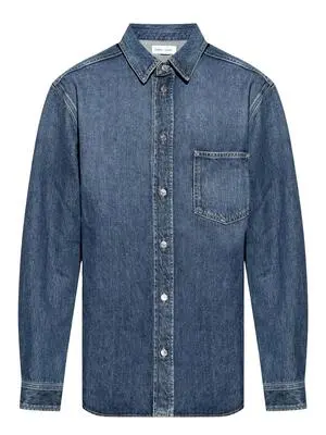 SAMSOE SAMSOE Long-sleeve Organic Cotton Denim Shirt - Blue
