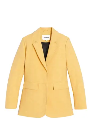 Apparis Faux-leather Blazer - Yellow