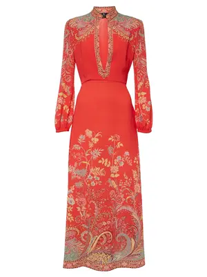 Etro Printed Midi Dress - Red