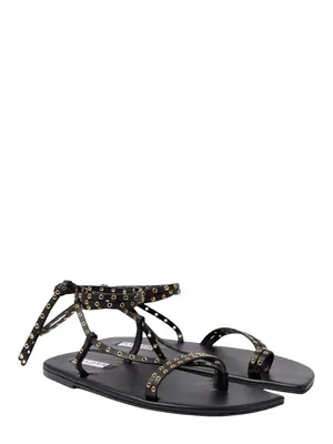 Alaïa Marsa Embellished Leather Sandals - Black