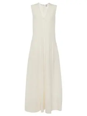 TOTEME Cotton-blend Maxi Dress - White