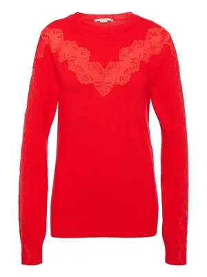 Stella McCartney Lace-trimmed Wool Sweater - Red