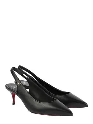 CHRISTIAN LOUBOUTIN Sporty Kate 55 Leather Slingback Pumps - Black