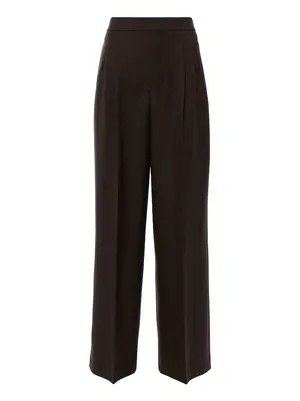 Ami Virgin Wool Straight-leg Trousers - Brown