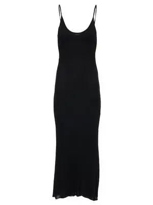 Khaite Leesal Jersey Midi Dress - Black